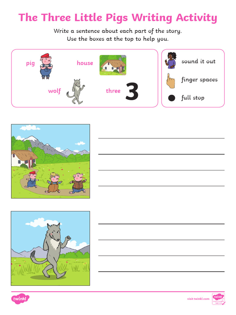 T e 2550519000 The Three Little Pigs Early Writing Activities Ver 6 | PDF