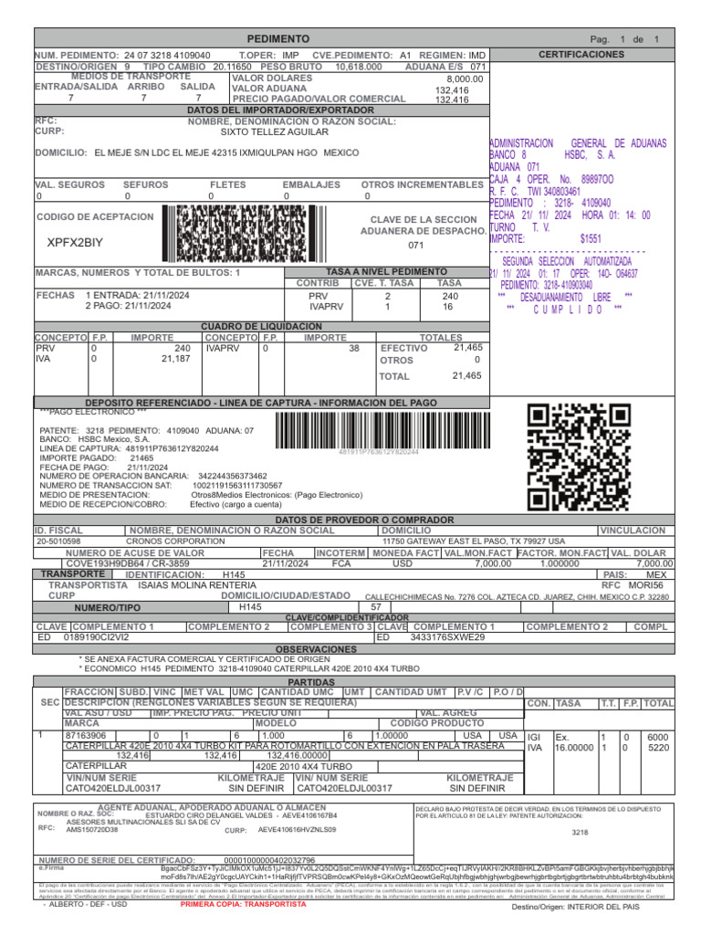 Pedimento Caterpillar 2010 | PDF | Economias | Bancario
