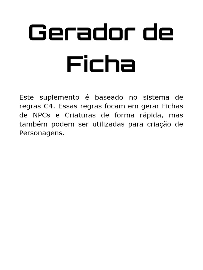 Gerador de Ficha C4 | PDF