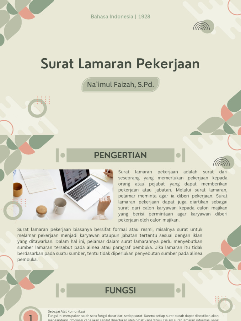Panduan Surat Lamaran Kerja Resmi | PDF