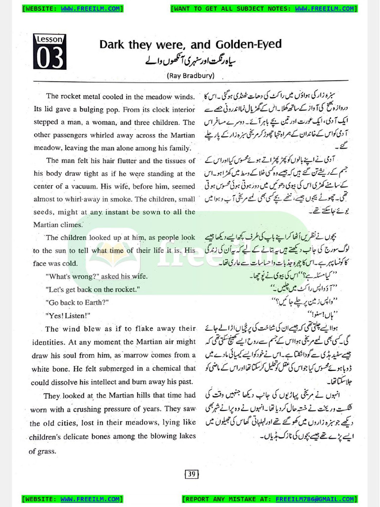 11th English Ch3 Translation Notes | PDF