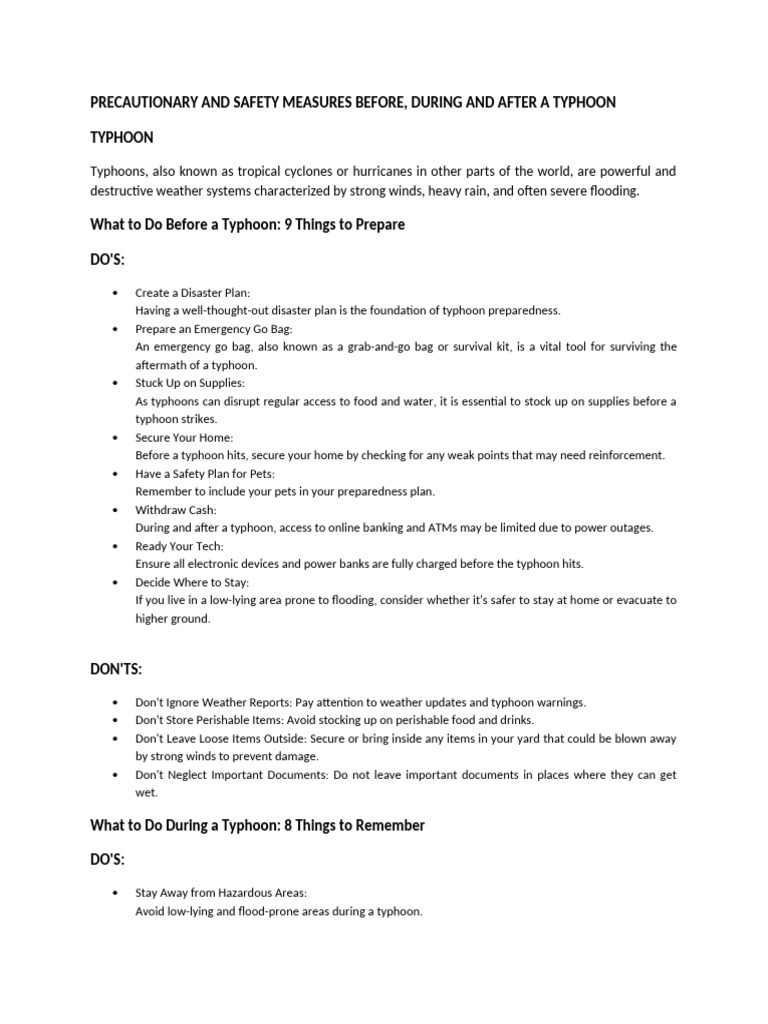 TYPHOON - (DRRR REPORT) | PDF | Tropical Cyclones | Emergency Management