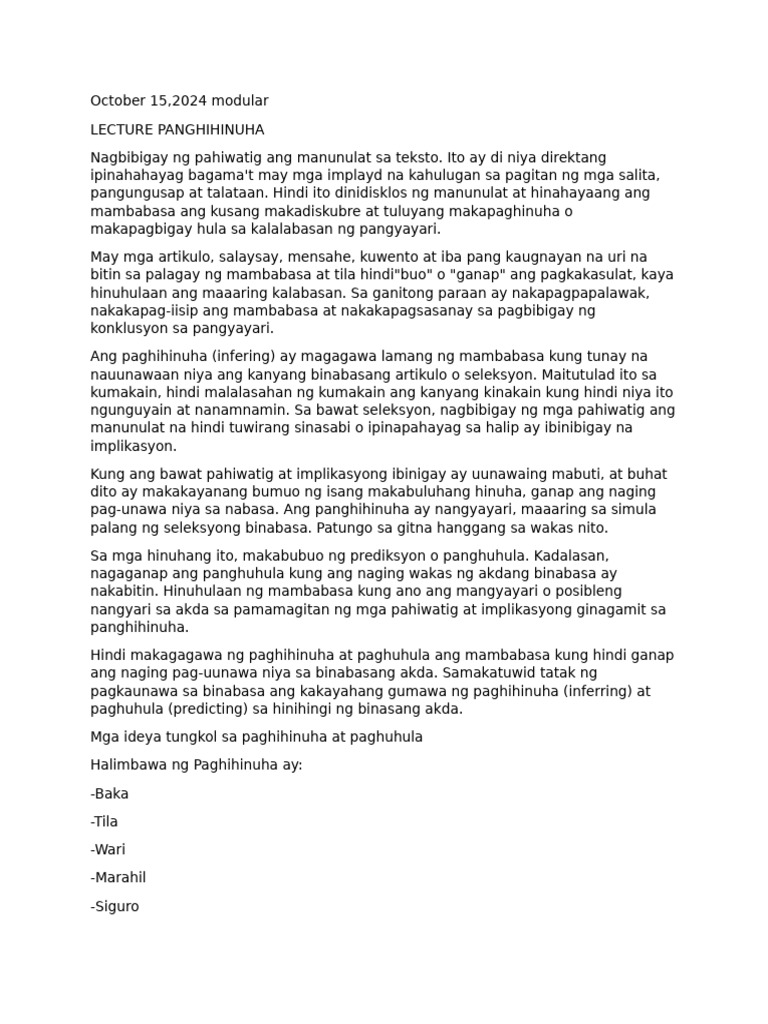 October 252024 Modular Activities | PDF