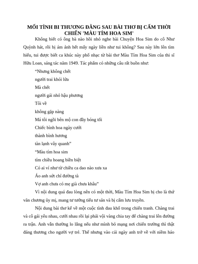 Màu Tím Hoa Sim | PDF