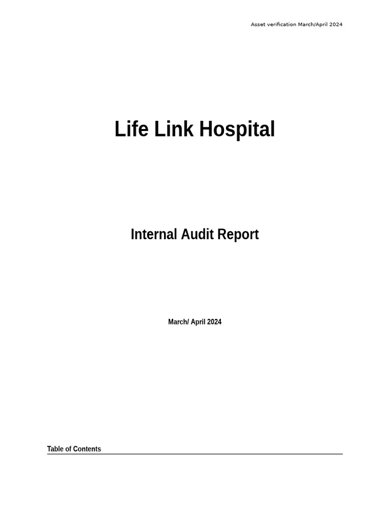 Asset Verification Audit Report 2024 | PDF | Audit | Risk
