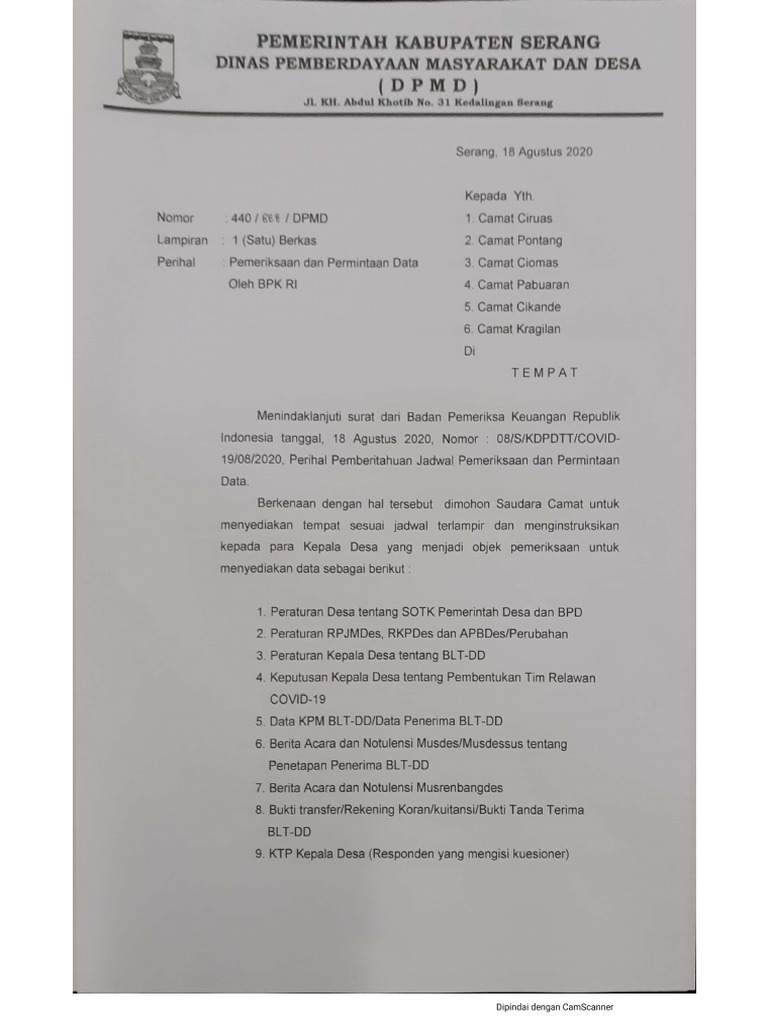 Pemeriksaan BPK RI | PDF