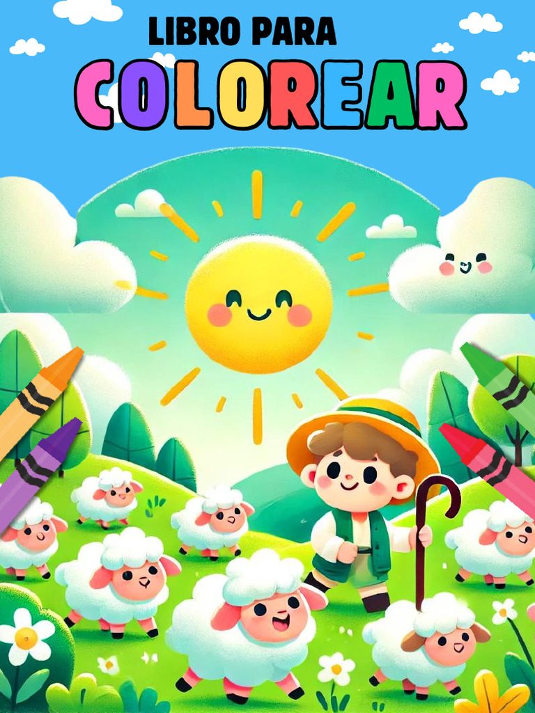 Documento A4 Portada de Cuaderno para Colorear Ilustrativo Infantil ...