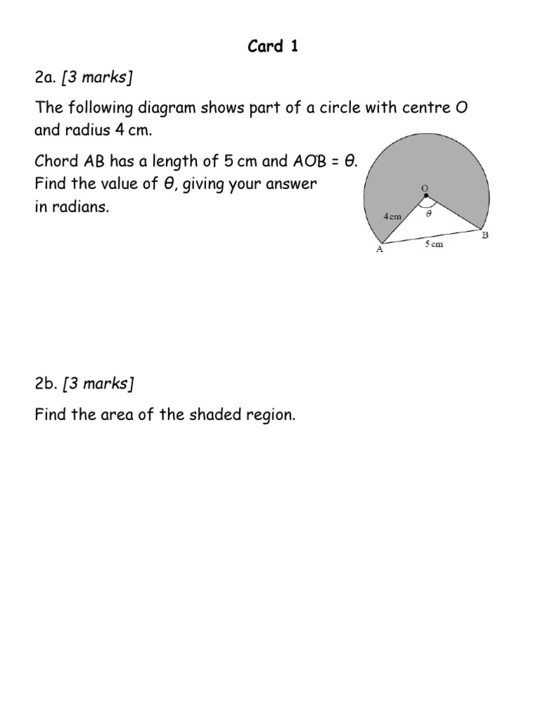 Geometry & Trigonometry P2 Qs - Cards 1 | PDF | Circle | Triangle Geometry