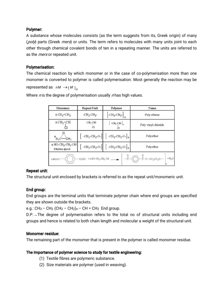 Polymer(1) | PDF | Polymer Chemistry