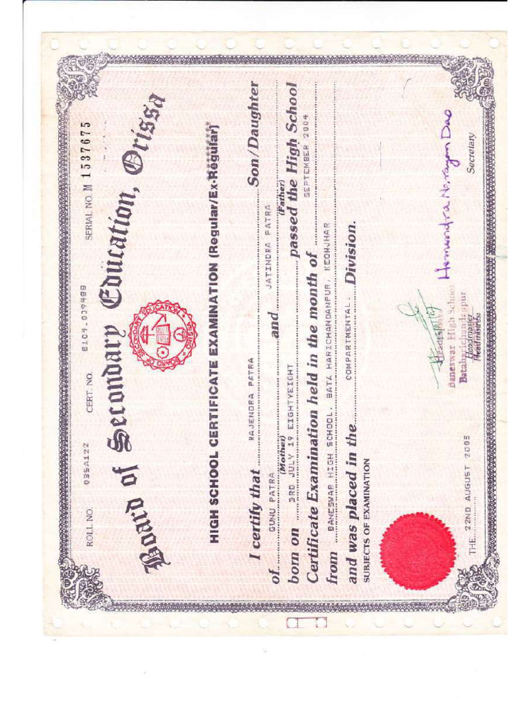 Boarad Certificate | PDF