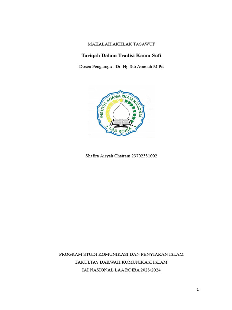Tariqah dalam Tradisi Sufi | PDF