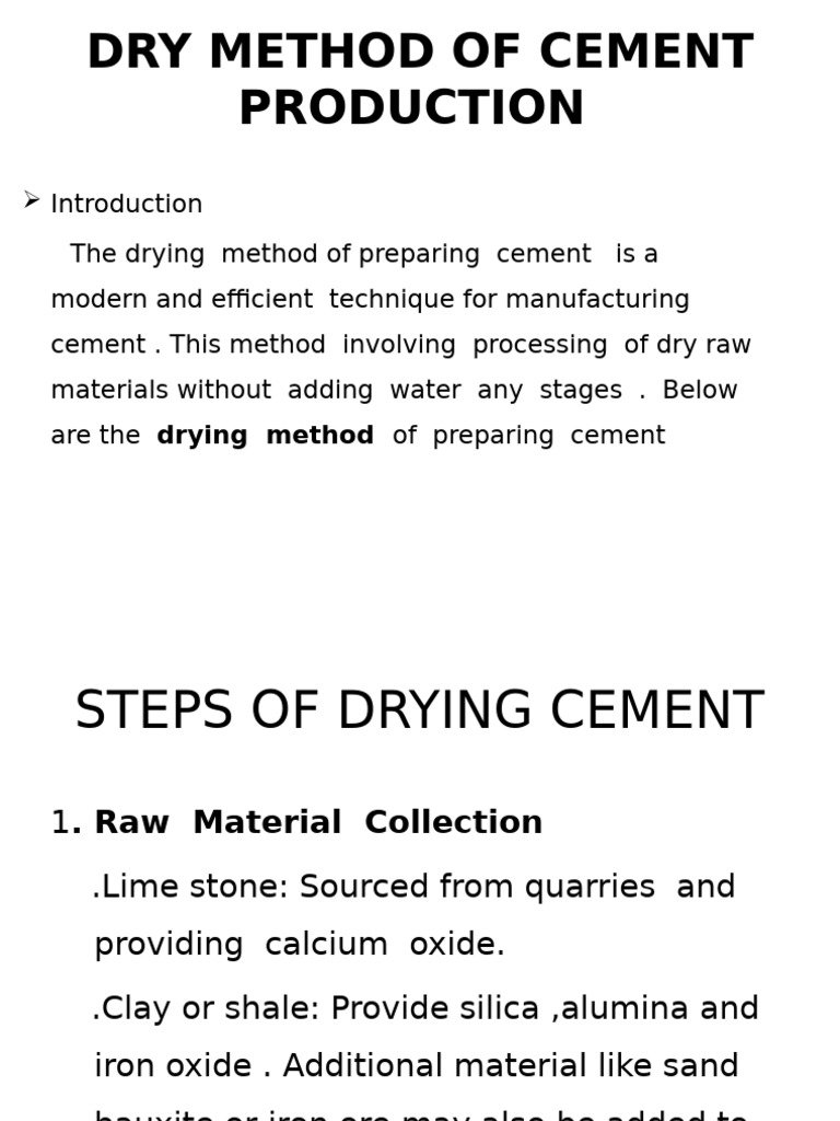 Dry Process of Cement Manufacturing | PDF | Cement | Building Materials