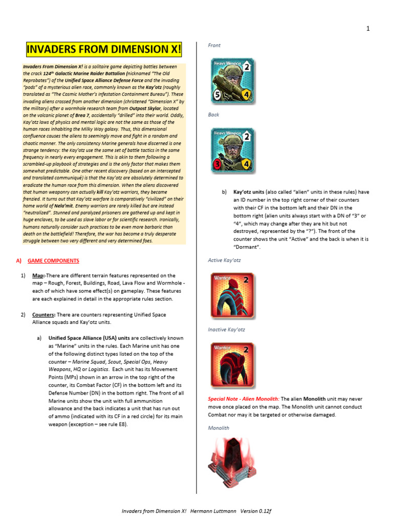 Invaders From Dimension X Manual | PDF | Reconnaissance