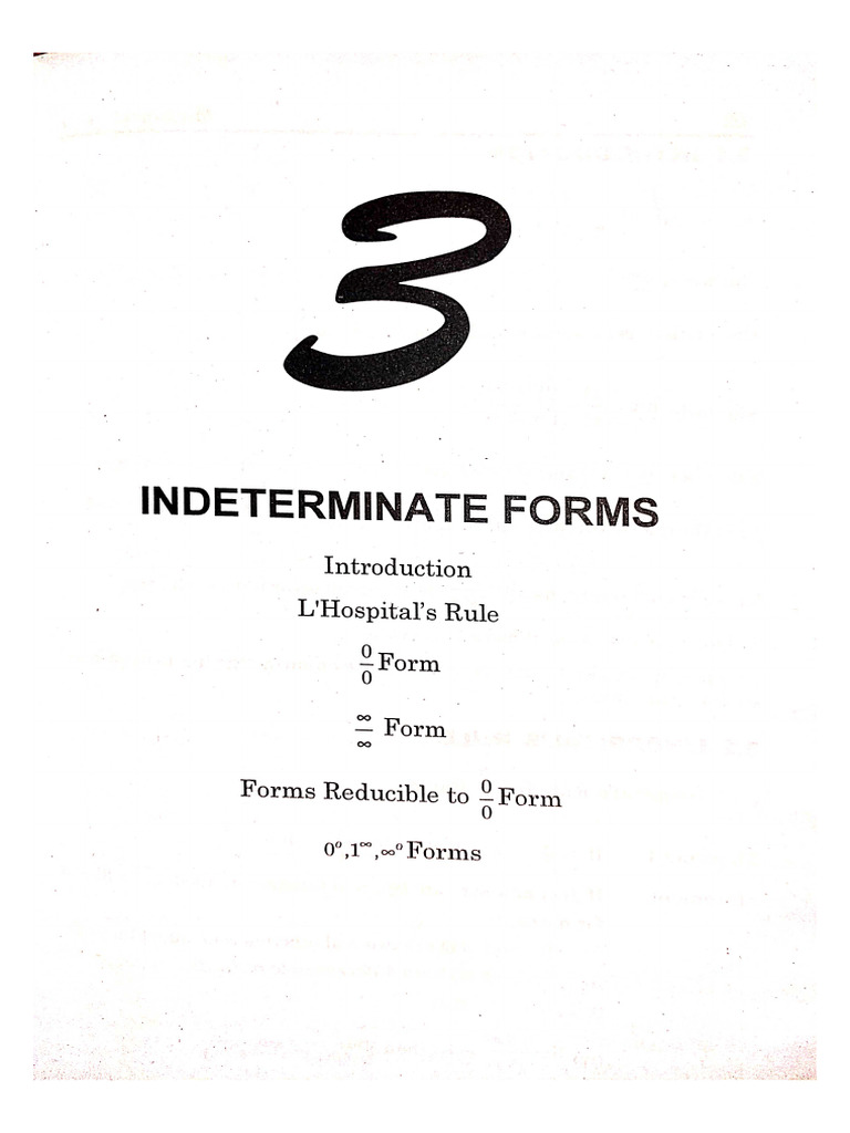 Indeterminate Forms | PDF