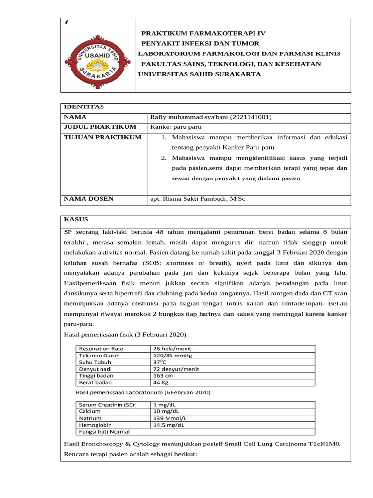 Laporan Akhir Kanker Paru (Rafly) | PDF