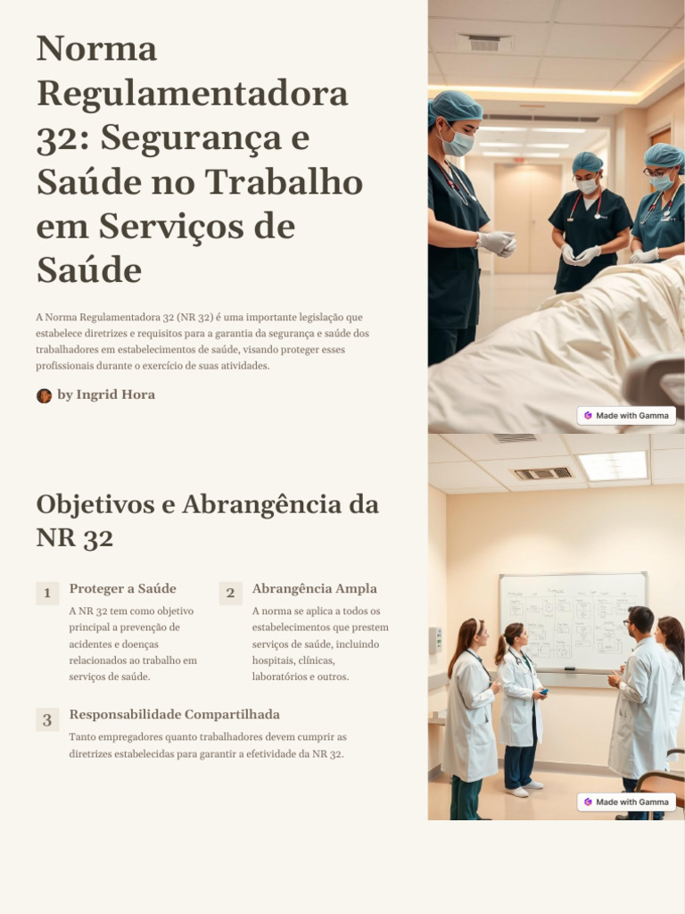Norma Regulamentadora 32 Seguranca e Saude No Trabalho em Servicos de ...