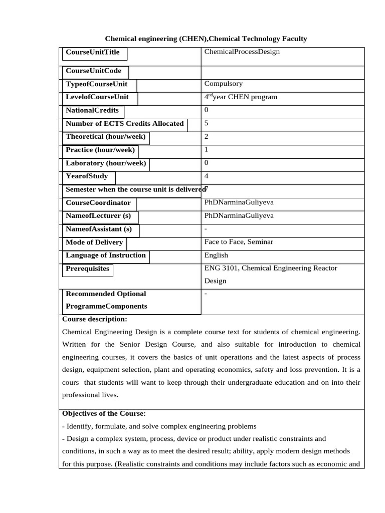Chemical Process Design | PDF | Engineering | Chemical Engineering