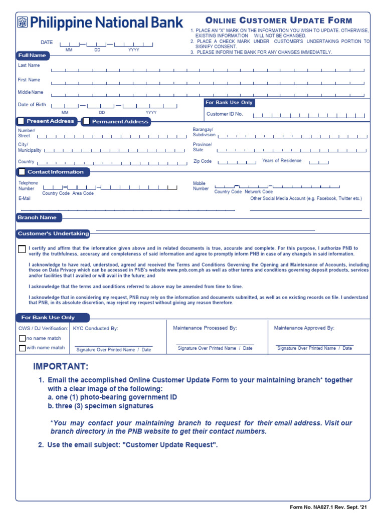Online Customer Update Form | PDF | Computing