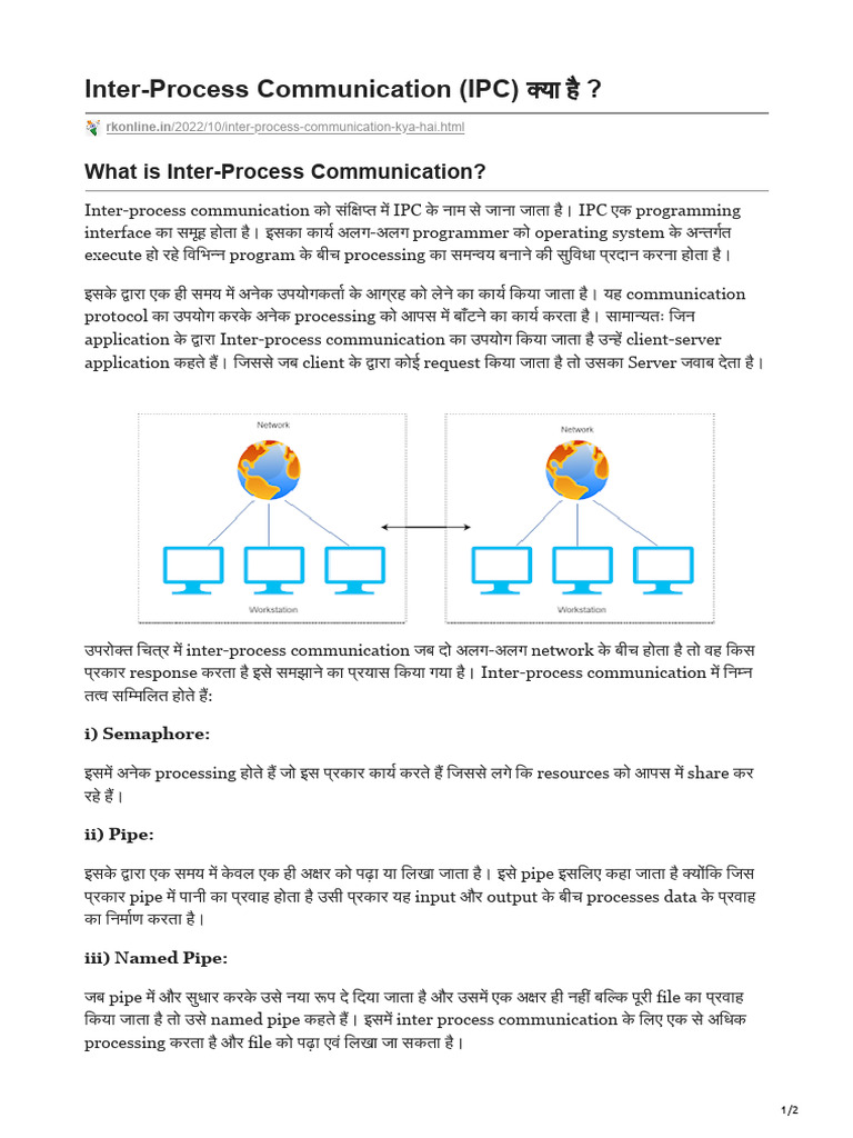 11_Inter-Process Communication IPC कया है | PDF