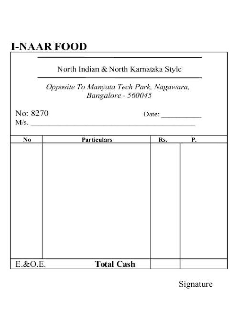 Food Bill Format _ PDF _ Career & Growth _ Finance & Money Management ... Food Bill Format _ PDF _ Career & Growth _ Finance & Money Management ...
