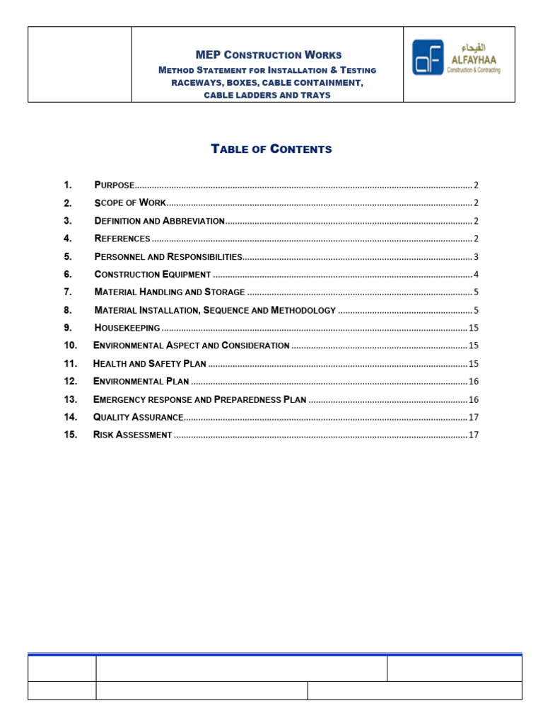 Installation Method for Raceways and Trays | PDF | Electrical Wiring ...