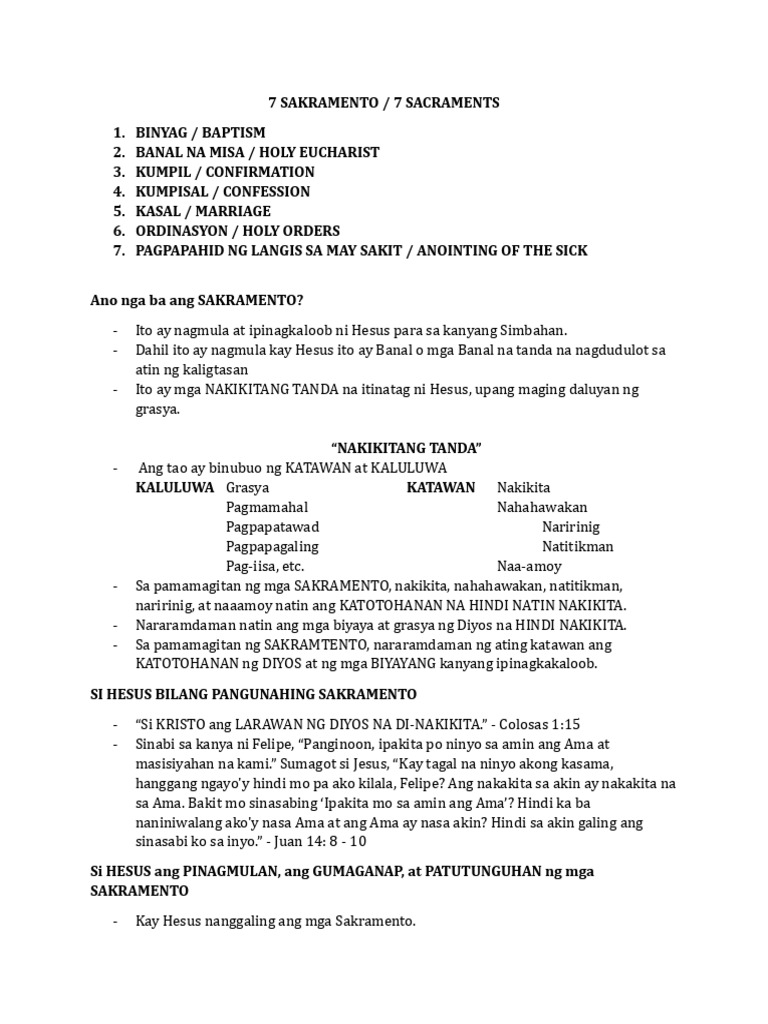 Pitong Sakramento | PDF
