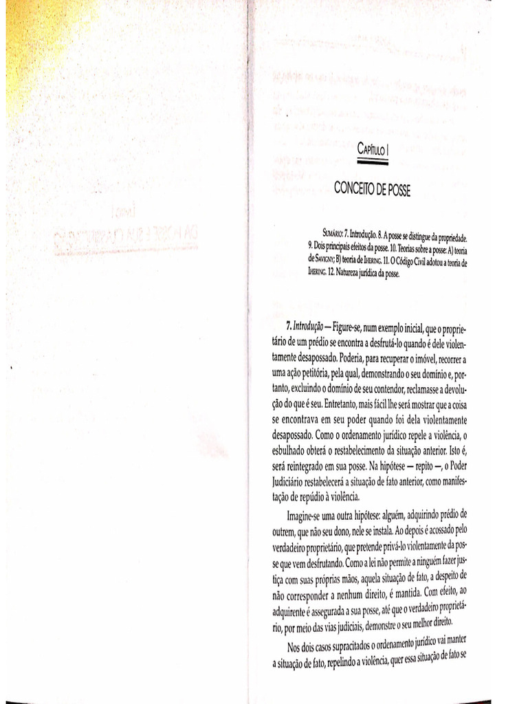 AULA 1 - O que é posse_ Silvio Rodrigues | PDF