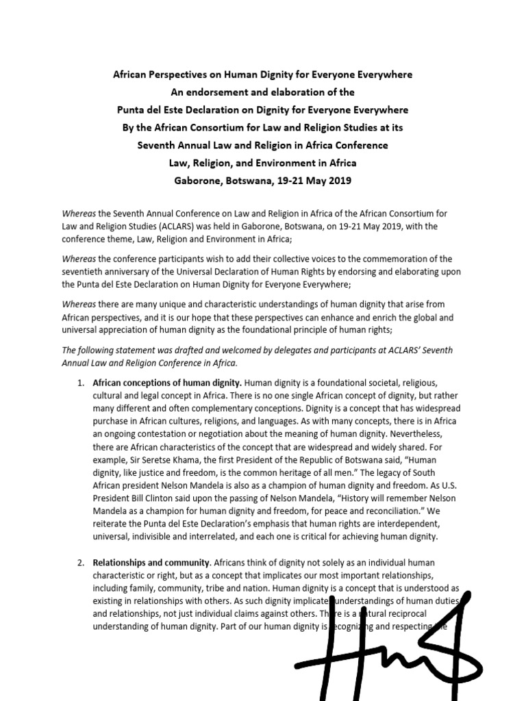 African Insights on Human Dignity | PDF | Dignity | Human Rights