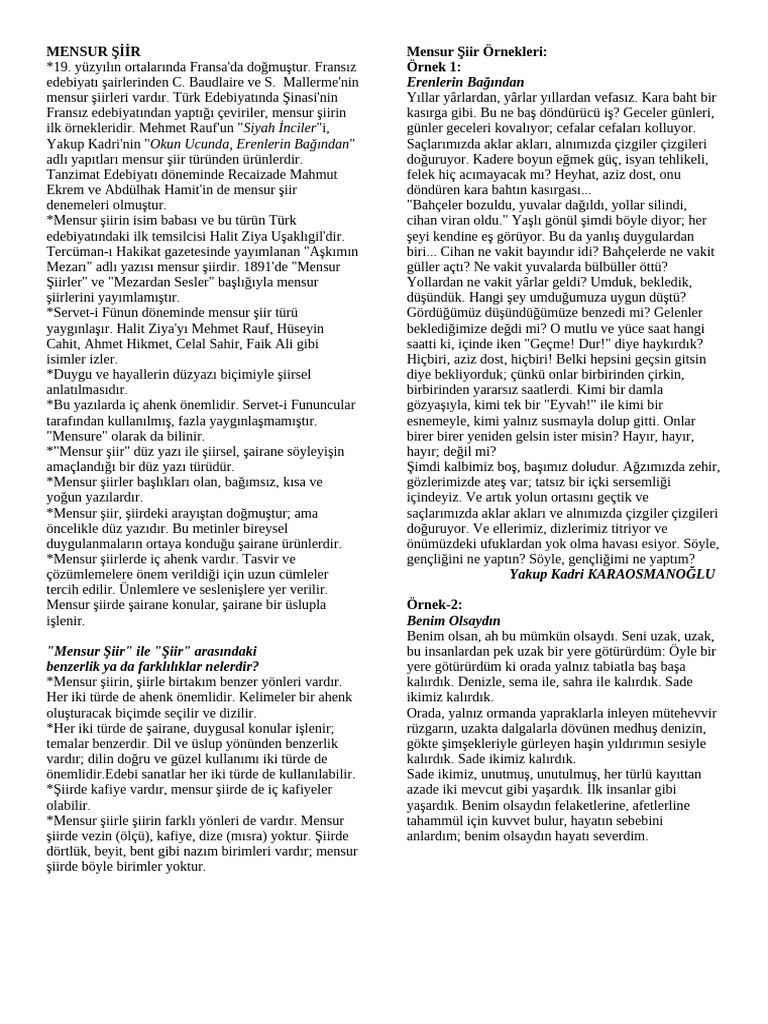 Mensur Şiir | PDF