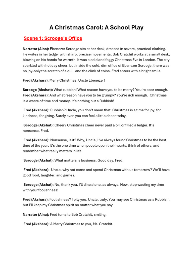 Role Play Christmas | PDF | Ebenezer Scrooge | A Christmas Carol