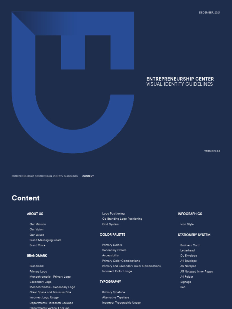 Entrepreneurship Center Brand Guide | PDF | Logos | Entrepreneurship