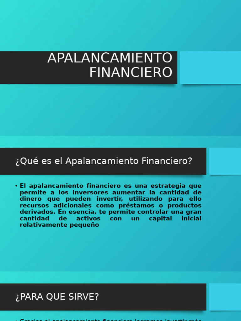 APALANCAMIENTO FINANCIERO | PDF | Apalancamiento (Finanzas) | Compartir (Finanzas)