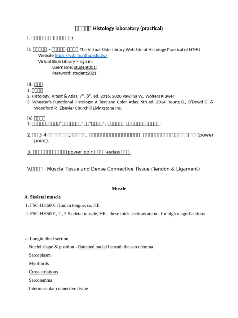 Histology Laboratory Guide: Muscle & Tissue | PDF | Connective Tissue ...