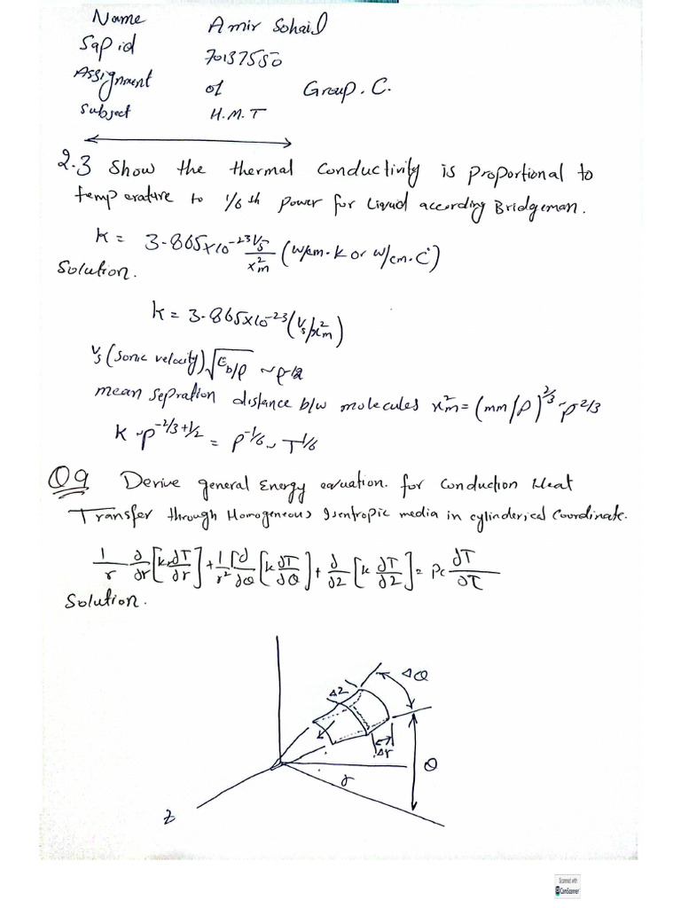 Assignment 1 HMT | PDF