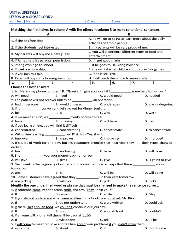 G8 Unit 6 Lesson 3 (NO KEYS) | PDF | Language Mechanics | Syntax