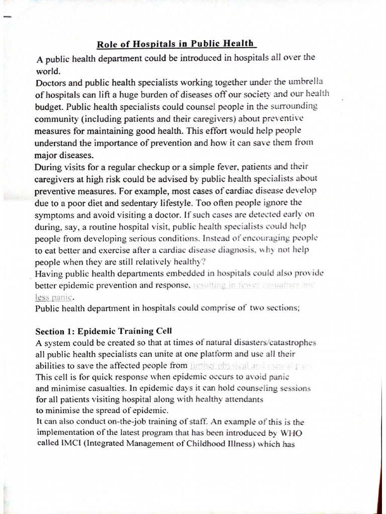 Role of Hospitals in India | PDF
