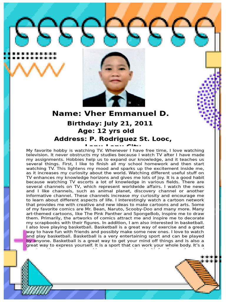 Vher Emmanuel D.'s Hobbies and Interests | PDF