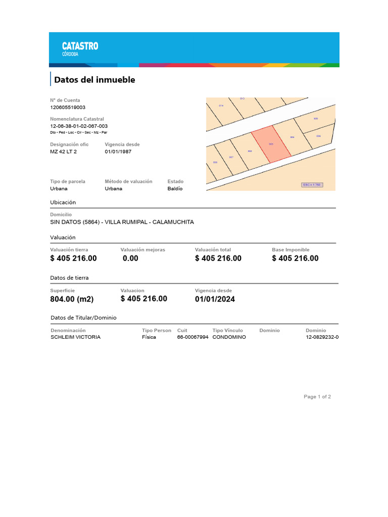 InformeInmueble 120605519003 8212024 | PDF