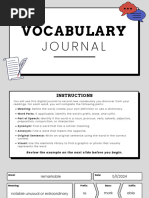 Vocabulary Journal Template | PDF