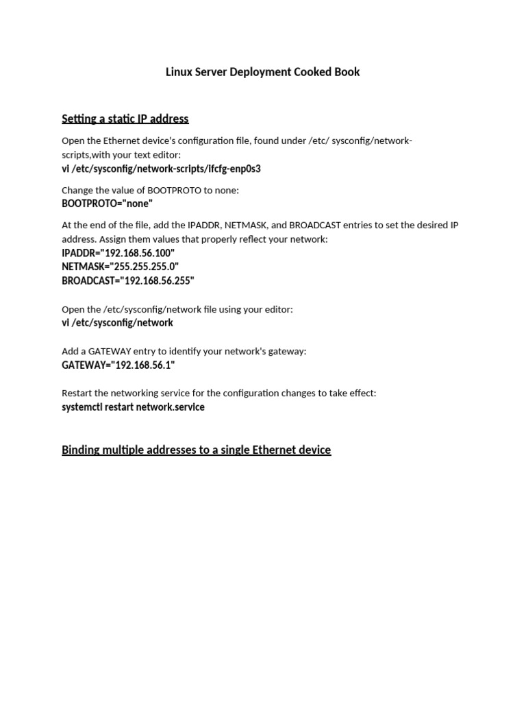 Linux Server Deployment Cooked Book | PDF
