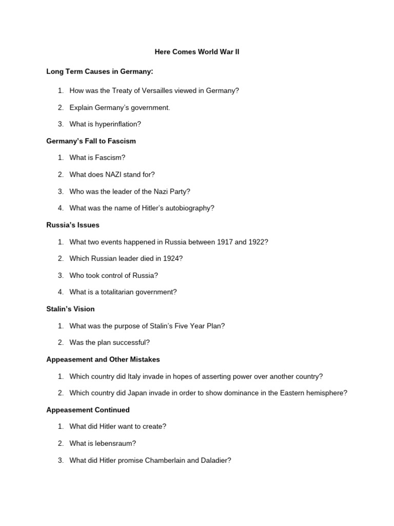 Here Comes WW2 Notes | PDF