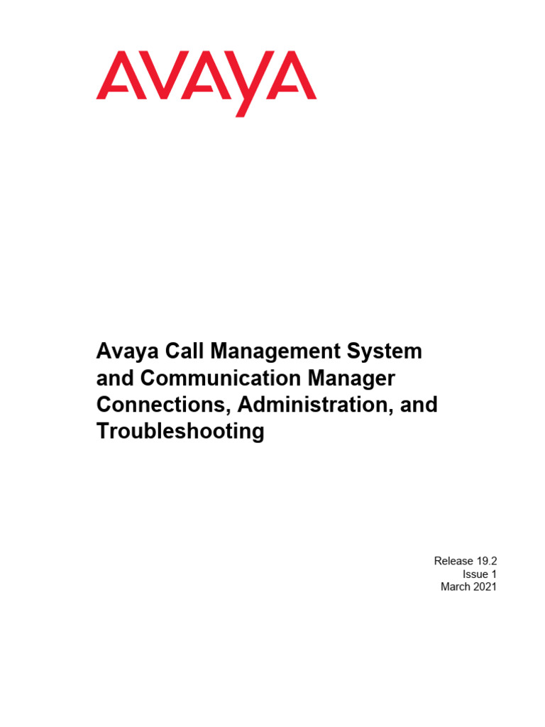 Avaya CMS and Communication Manager Connections Administration and ...