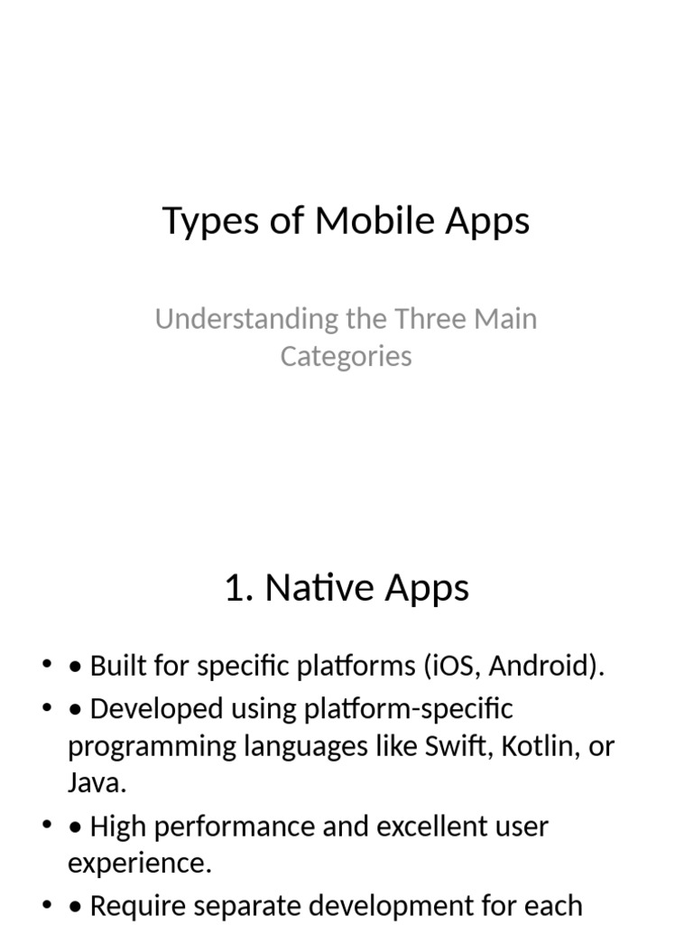 Mobile App Types Presentation | PDF