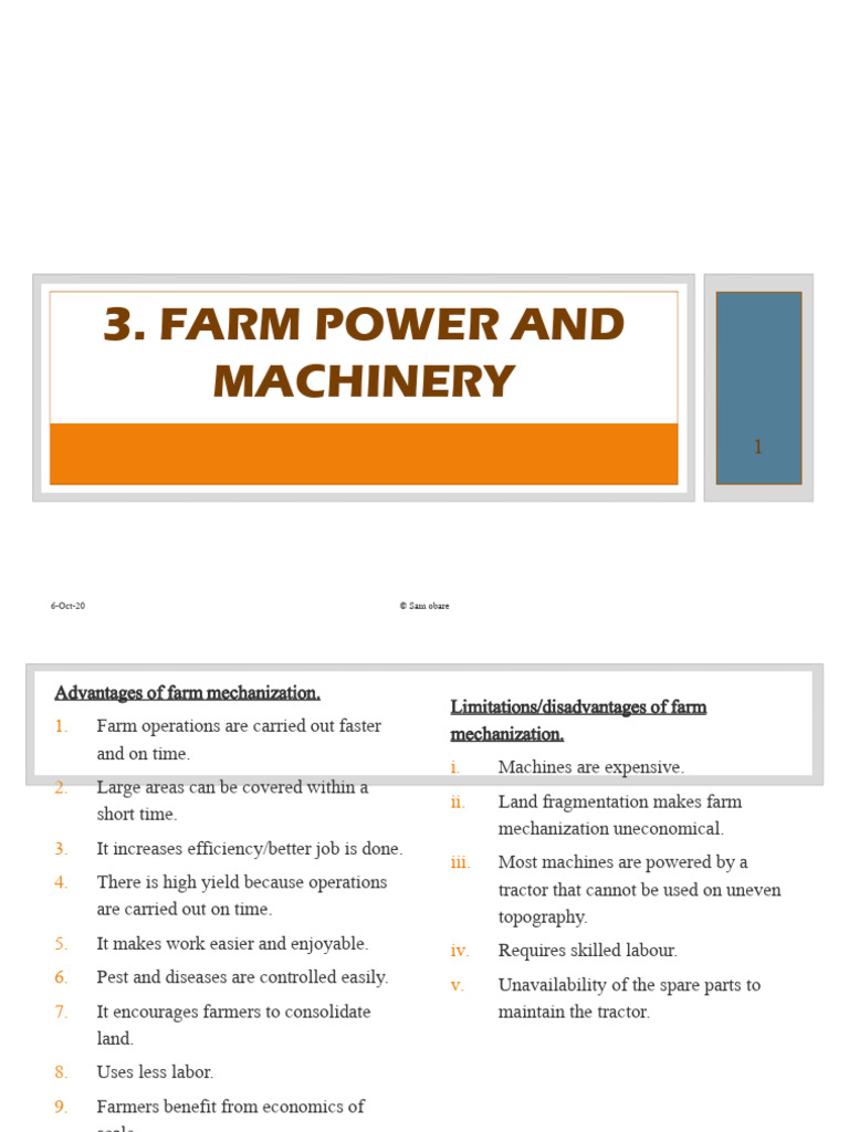 Farm Power and Machinery Overview | PDF | Internal Combustion Engine ...