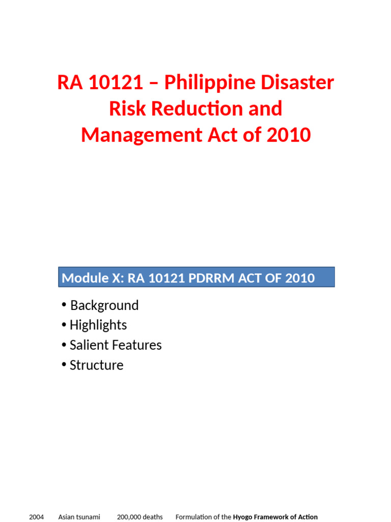 10 Module X RA 10121 PDRRM ACT OF 2010 | PDF | Emergency Management ...