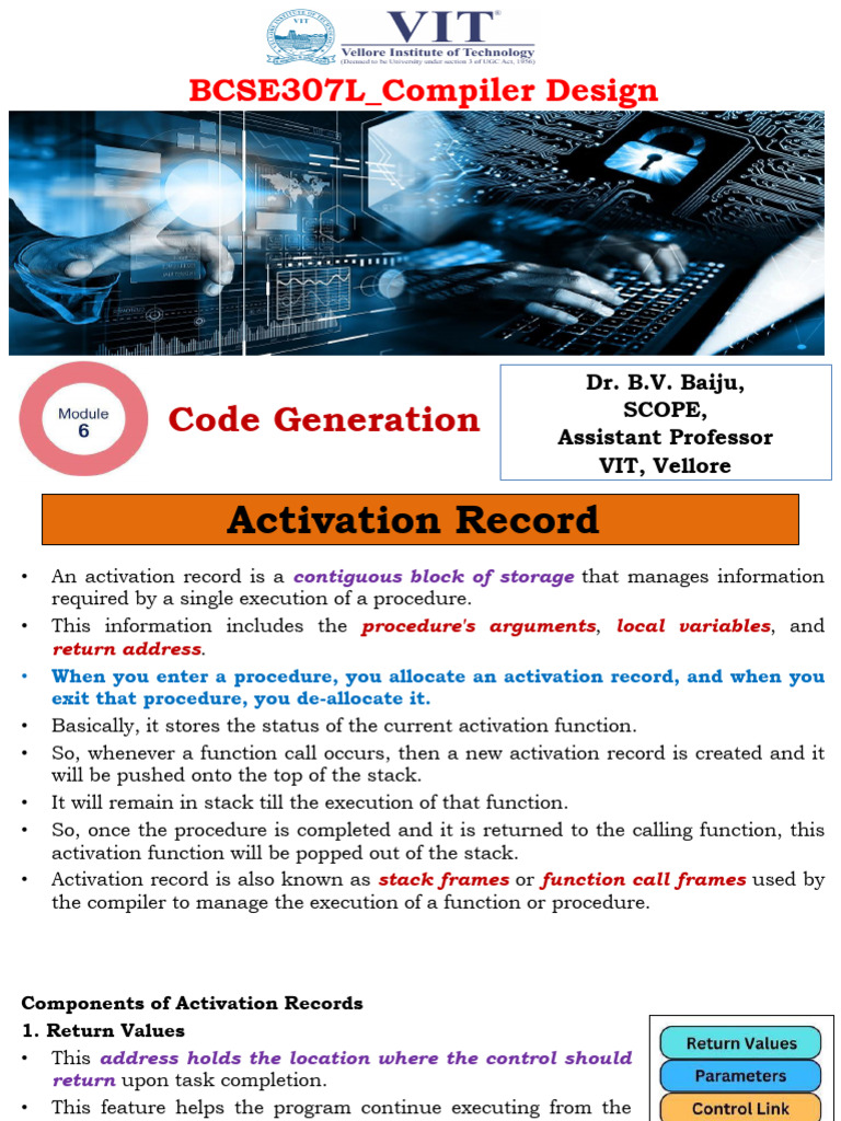 Understanding Activation Records in Compilers | PDF | Parameter ...