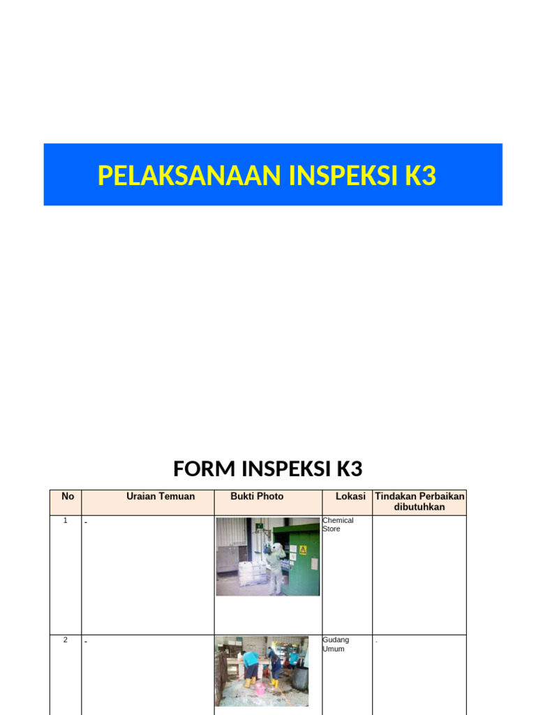 Inspeksi K3 | PDF
