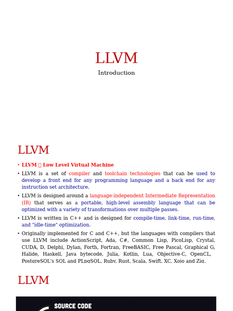LLVM for Compiler Developers | PDF | Object Oriented Programming | Systems Architecture