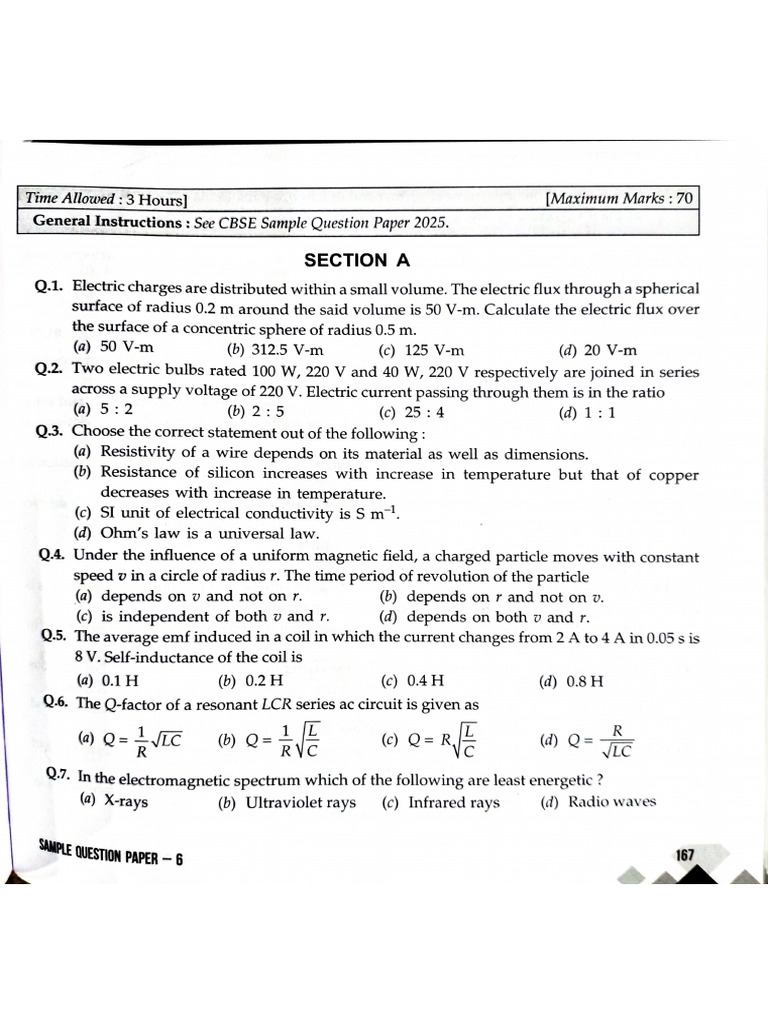 Physics Sample Papers | PDF
