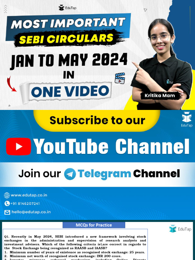 SEBI Circulars - Jan To May 2024 | PDF | Real Estate Investment Trust | Securities (Finance)